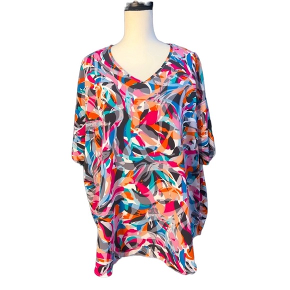 Spin | Tops | Spin Multicolor Oversized Blouse | Poshmark